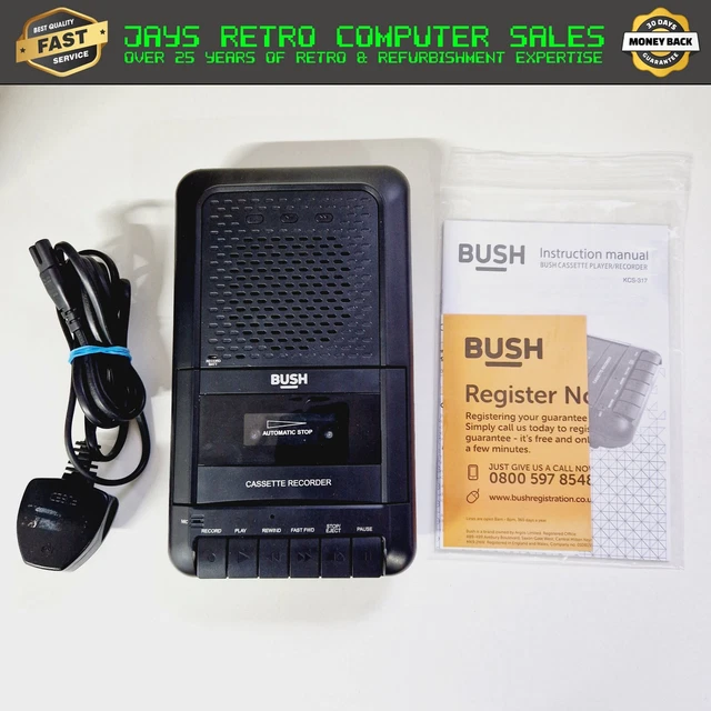 BUSH PORTABLE CASSETTE Player Recorder Kcs 317 - Retro Computer Tape ...
