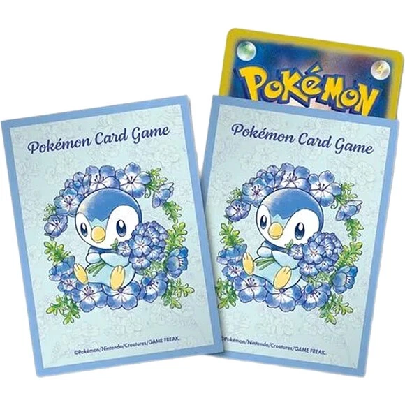 POKÉMON TCG GCC Piplup Baby Blue Eyes Flower Sleeve Bustine Protettive ...