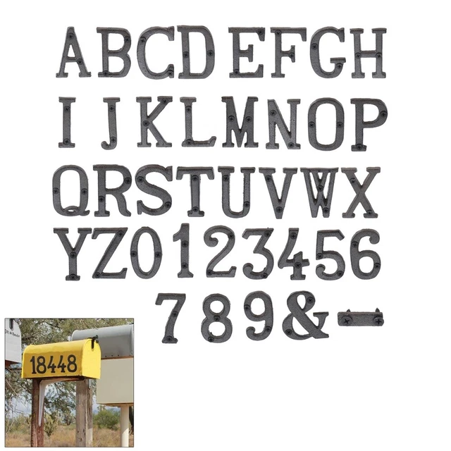 HOUSE DOOR ALPHABET Letters and Numbers Sign Address Name Plaque Cast ...