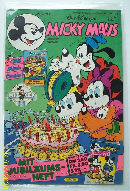 MICKY MAUS 44/1988 mit Beilage Jubiläumsheft + Mini-Comic Nr. 14 ...