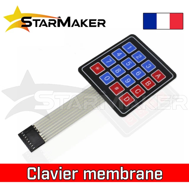CLAVIER À MEMBRANE matriciel 4x4 pour Arduino - Keypad keyboard 16 ...
