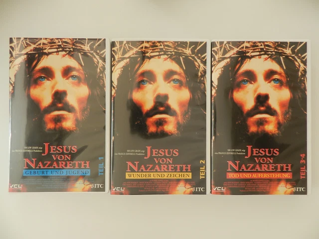 3 VHS VIDEO Kassetten Jesus von Nazareth Teil 1-4 Franco Zeffirelli Powell EUR 14,90 - PicClick FR