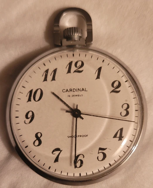VINTAGE CARDINAL RUSSIAN Soviet Union Pocket Watch Works $39.00 ...