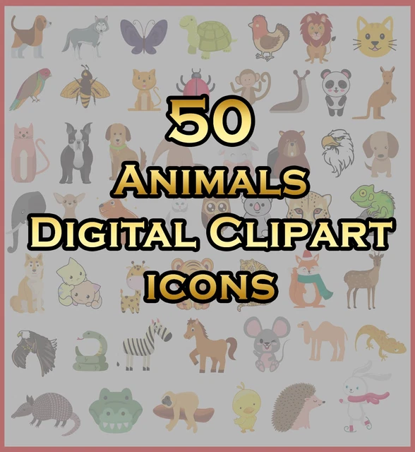 ANIMALS DIGITAL CLIPART icons for any project SVG,s and PNG,s available ...
