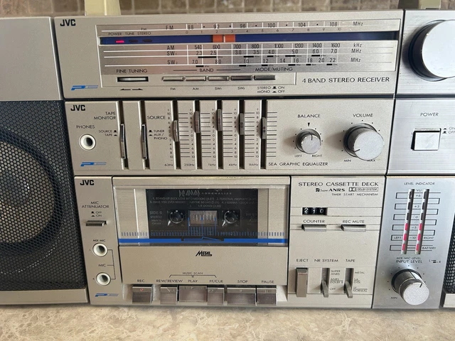 JVC PC-11 CASSETTE Stereo System Boombox Ghettoblaster 1980's with ...