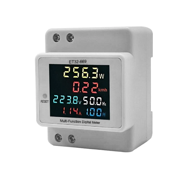 PLEIN ANGLE DE vue LCD 220V 100A tension courant facteur de puissance ...