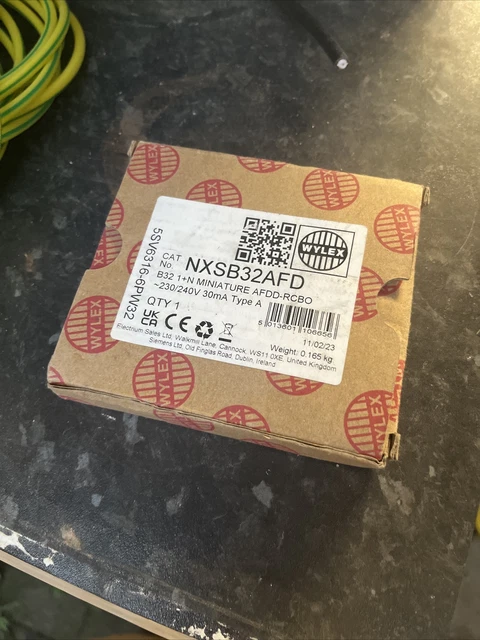 WYLEX NXSB32AFD 32A B Type 30mA 1P+N RCBO/AFDD Single Module Arc Fault Device EUR 78,42 ...