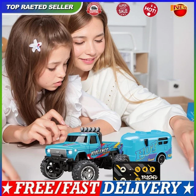 MINI RC MONSTER Truck Car with Lights 1 64 Scale Truck Children Toy ...