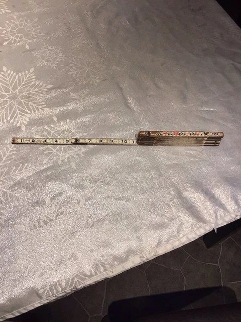 VINTAGE LUFKIN RED End Extension Rule Folding Wood Ruler Made In The ...