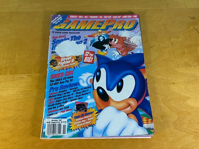 VINTAGE GAMEPRO NOVEMBER 1992 - Sonic 2, Street Fighter II, SNES CD ...