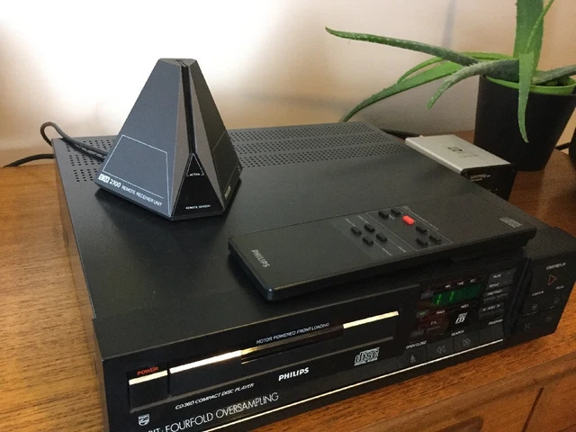 RARE VINTAGE PHILIPS Pyramid Cd Remote Receiver EM 2100 & Control CD360 ...
