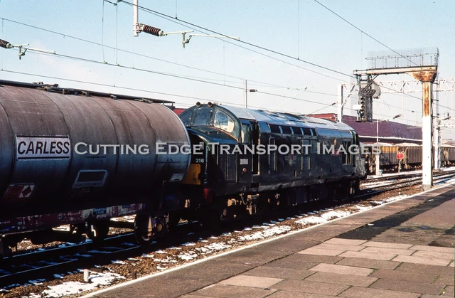 ORIGINAL RAILWAY SLIDE: Class 37 Diesel D6916 at Nuneaton 04/03/1995 ...