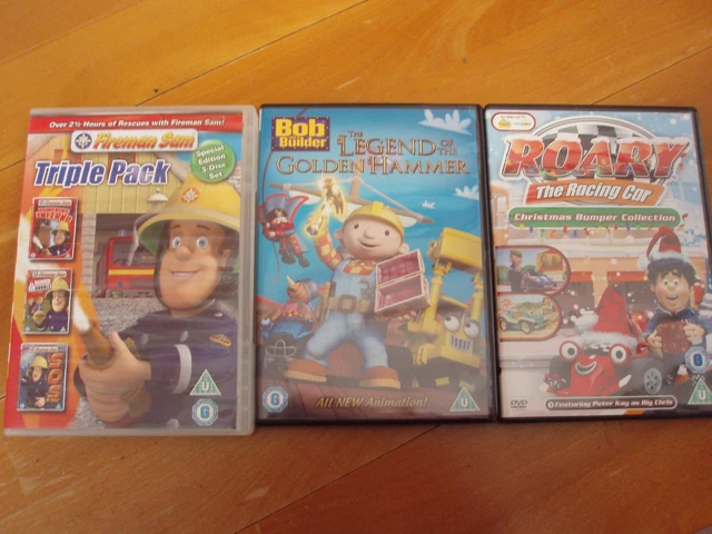 3 DVD BUNDLE: Fireman Sam (triple pack), Roary the Racing Car, Bob the ...