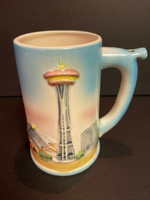 VINTAGE 1962 SEATTLE World's Fair 16 oz Ceramic Whistle Stein/Mug $39. ...