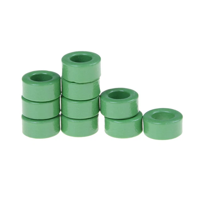 10X INDUCTOR COILS Green Toroid Ferrite Cores Anti-interference 10mm ...