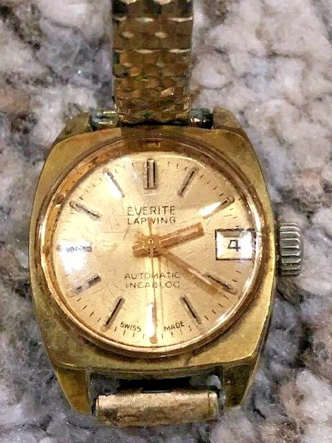 VINTAGE SWISS EVERITE Lapwing Automatic Incabloc Date Ladies Watch £19. ...