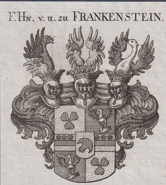 FRANKENSTEIN WAPPEN COAT of arms Adel Heraldik Kupferstich 1820 EUR 11 ...