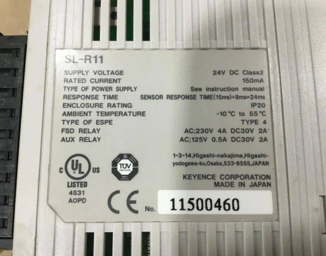 ONE USED KEYENCE SLR11 SL-R11 24 VDC Safety Relay Interface Module EUR ...