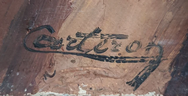 PEINTURE MARINE HUILE sur toile ancienne signée "Carteron" 92 x 66 cm ...