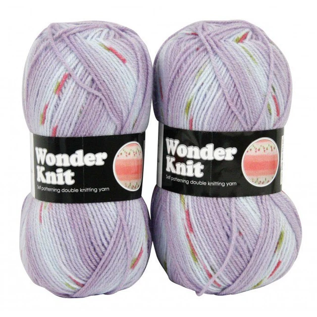 WONDER KNIT SELF PATTERNING YARN 2 x 100g £6.50 - PicClick UK