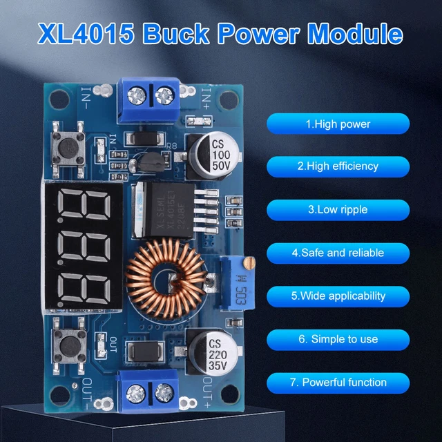 XL4015 DC-DC BUCK Converter Module Adjustable Step-Down Module with LED ...