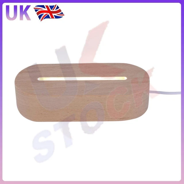 OVAL DISPLAY PEDESTAL - LED Lights Display Base, Crystal Wooden Lighted ...