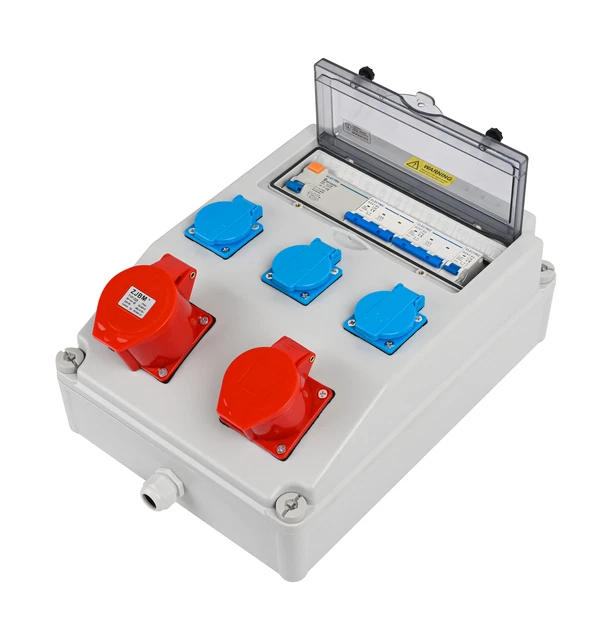 BAUSTROMVERTEILER WANDVERTEILER KOMPLETT Verdrahtet 32A/16A Mit Cee 230V EUR 31,83 - PicClick DE