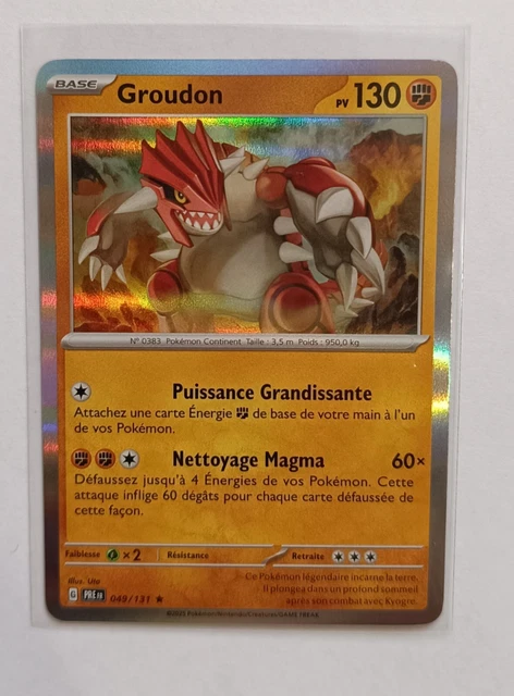 CARTE POKÉMON HOLO Groudon 049/131 PRE SV8.5 Evolution Prismatique FR ...
