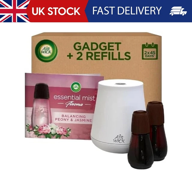 AIR WICK ESSENTIAL Mist Bundle Kit, Peony & Jasmine,1 Device & 2 refill ...
