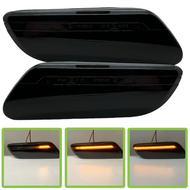 PAIR SMOKED DYNAMIC side repeater indicators scuttle for Mini F55 F56 ...