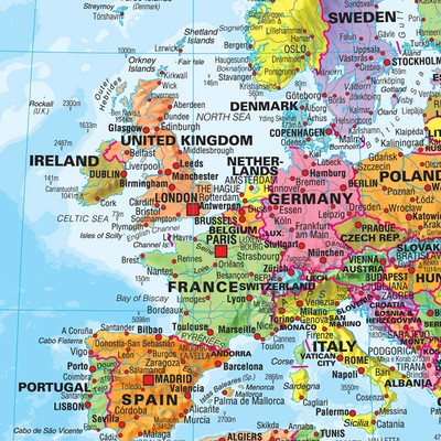 MAP OF THE WORLD POLITICAL MAP POSTER PRINT WALL DECOR SIZE 59*39in £10 ...