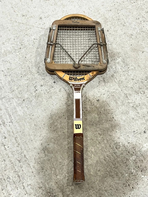 VINTAGE WOODEN TENNIS Racket Racquet Wilson Capri Jimmy Connors Dunlop ...