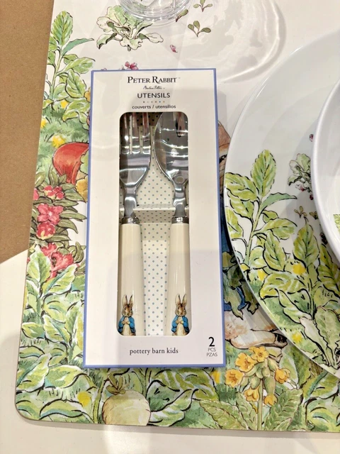 SCHOOL DISNEY POTTERY Barn Peter Rabbit Utensil Set Party Holiday Pre K ...