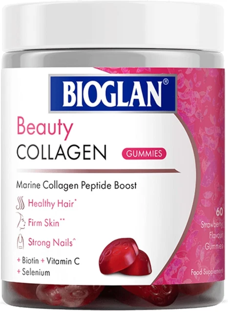 COLLAGEN GUMMIES 1000MG Marine Collagen with Biotin Vitamin C Selenium ...
