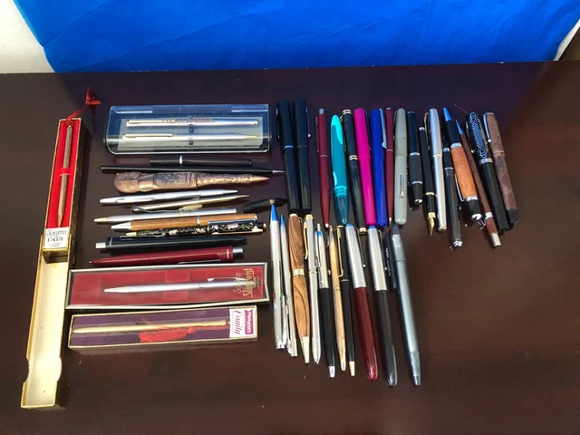 JOB LOT OF X40 Pens. Fountain Pens, Ballpoint, Rollerball & Pencils. £ ...