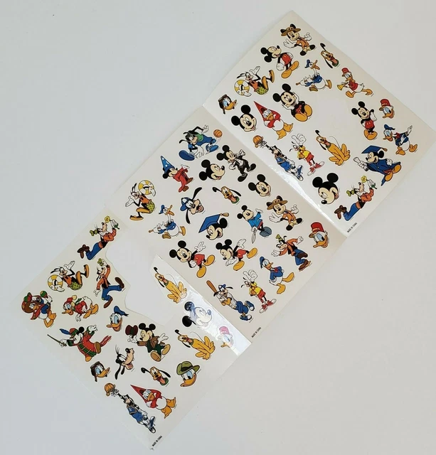 DISNEY MICKEY MOUSE Stickers Donald Duck Goofy Pluto Sorcerer Christmas ...