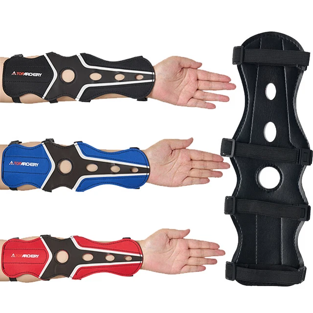 ADJUSTABLE ARCHERY ARM Guards 4-Strap Forearm Guard Protective Gear ...