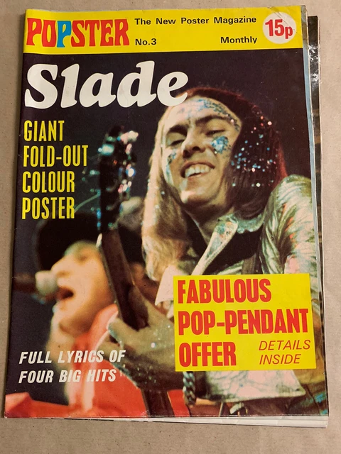 VINTAGE SLADE POPSTER Magazine Fold Out Poster 1970’s Glam Rock £10.00 ...