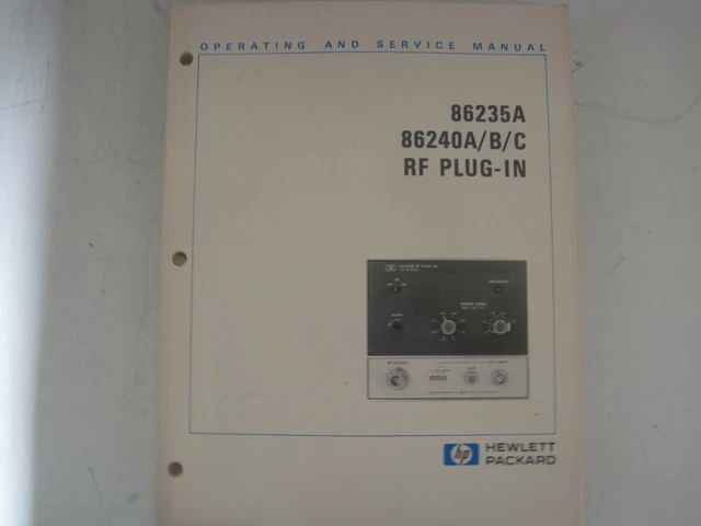 HP AGILENT KEYSIGHT 86235A/86240A/B/C Rf Plug-In Operatons And Service ...