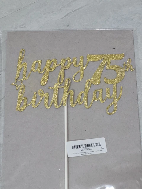 Gold Glitter Happy 50th Birthday Cake Topper F K 50 Humorous Topper £