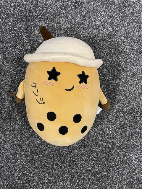 KENJI YABU BOBA Tea Man 13" Soft Toy Plush Large Squishy Starry Eyes ...