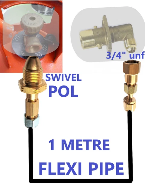 JIC 3/4 UNF Propane Bottle filling adaptor to POL gas autogas caravan ...