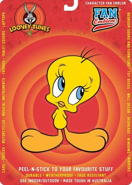 LOONEY TUNES TWEETY Character Domed Automotive Decal Sticker Badge ...