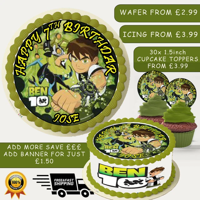 BEN 10 PERSONALISED EDIBLE PRINT IN RICE Paper / ICING Sheet £5.99 ...
