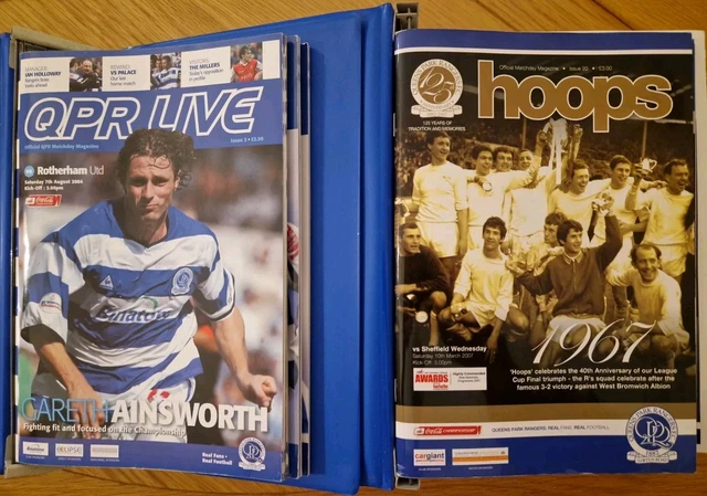 QPR FOOTBALL PROGRAMMES + 2 Binders + Extra Rods - Queens Park Rangers ...