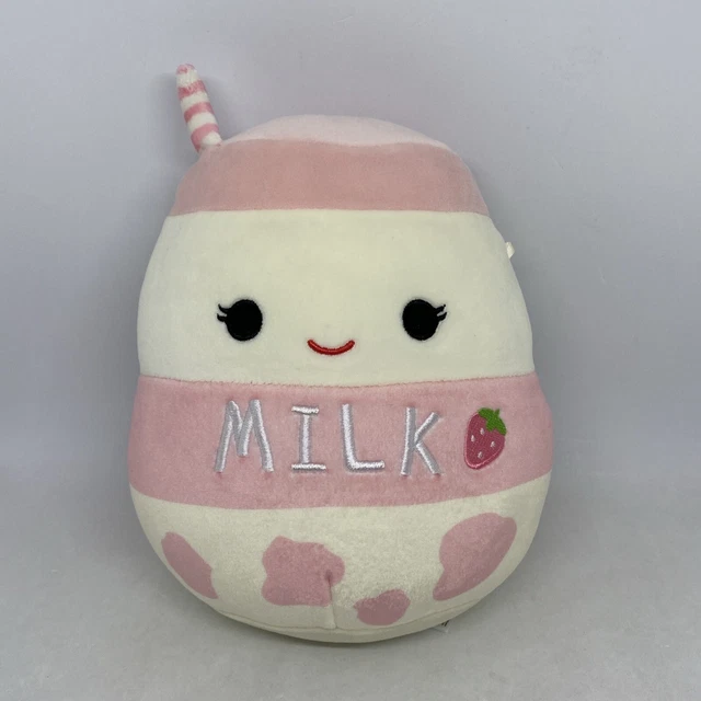 SQUISHMALLOWS AMELIE PINK Strawberry Milk 8” Plush Kids Soft Toy Food ...