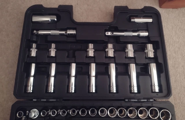 HALFORDS ADVANCED 55 Piece Socket Set. Metric, AF, Deep and Star ...