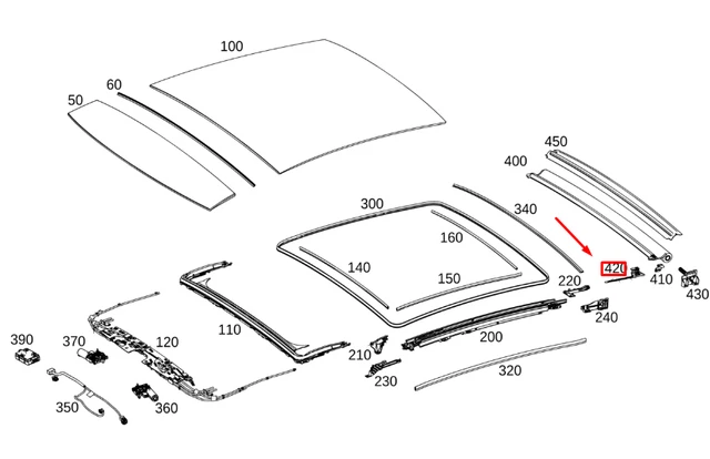 MERCEDES-BENZ GLE W167 Roller Blind Sliding Shoe A1677808500 NEW ...