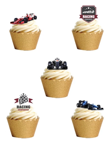 18 STAND UP Formula One Racing Car Edible Wafer Paper Cupcake Cake ...