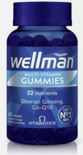 NEW VITABIOTICS WELLMAN Multi-Vitamin Gummies 60 Vegan Orange Gummies £ ...